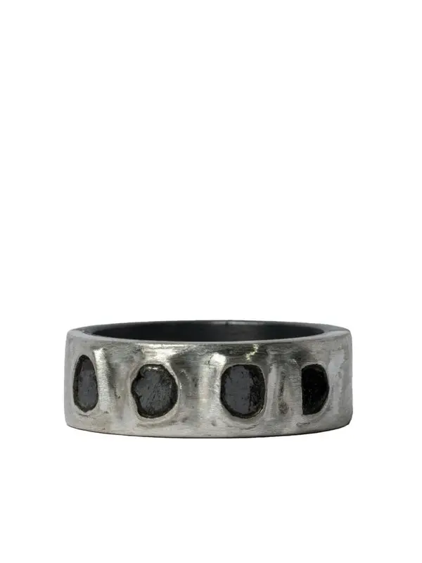 PARTS OF FOUR Sistema Diamond Sterling Silver Ring - Black