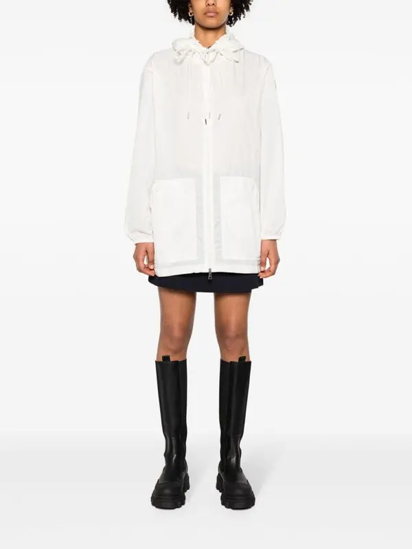 Moncler Mesh-panel Hooded Jacket - White