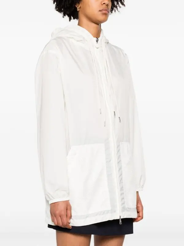 Moncler Mesh-panel Hooded Jacket - White