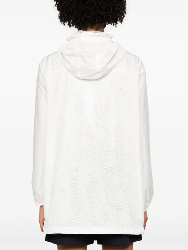 Moncler Mesh-panel Hooded Jacket - White