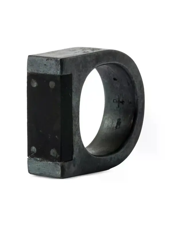 PARTS OF FOUR Plate Single Matte Jet Sterling Silver Ring - Black