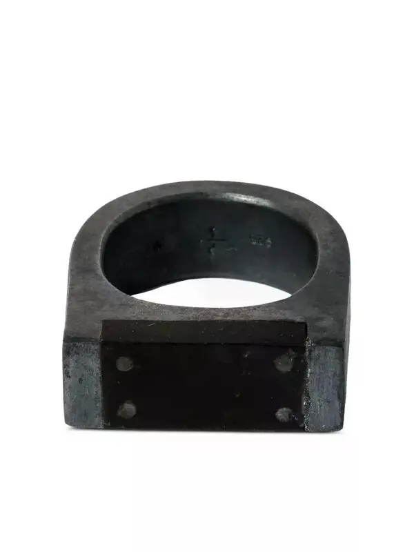 PARTS OF FOUR Plate Single Matte Jet Sterling Silver Ring - Black