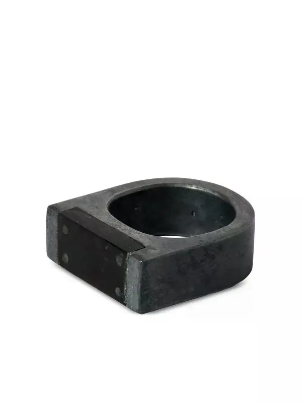 PARTS OF FOUR Plate Single Matte Jet Sterling Silver Ring - Black