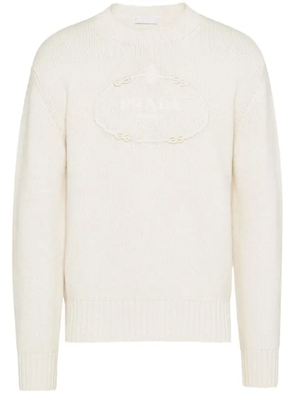 Prada Logo-embroidered Wool-cashmere Jumper