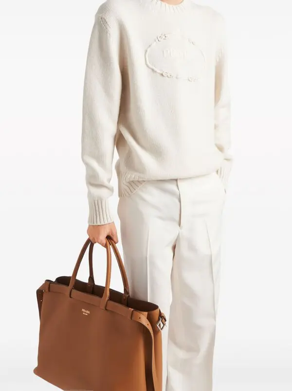 Prada Logo-embroidered Wool-cashmere Jumper