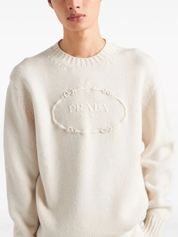 Prada Logo-embroidered Wool-cashmere Jumper