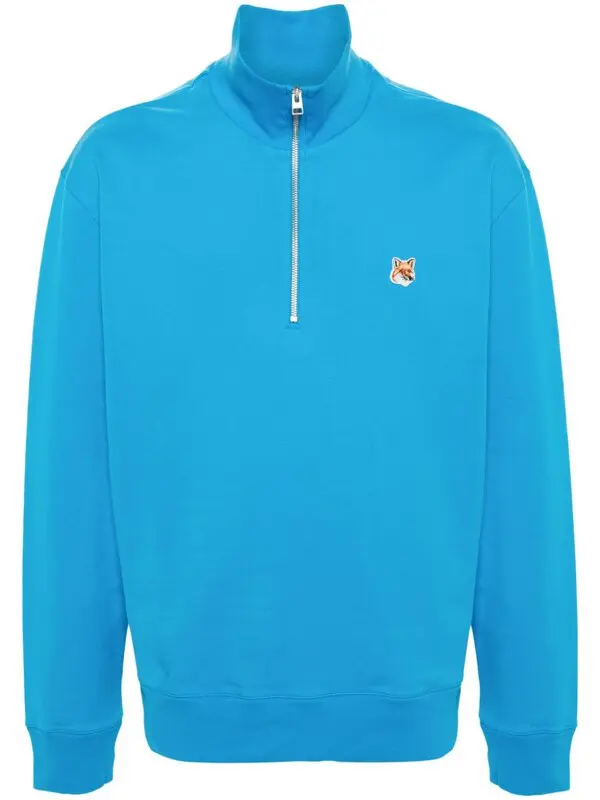 Maison Kitsuné Fox Head Cotton Sweatshirt - Blue