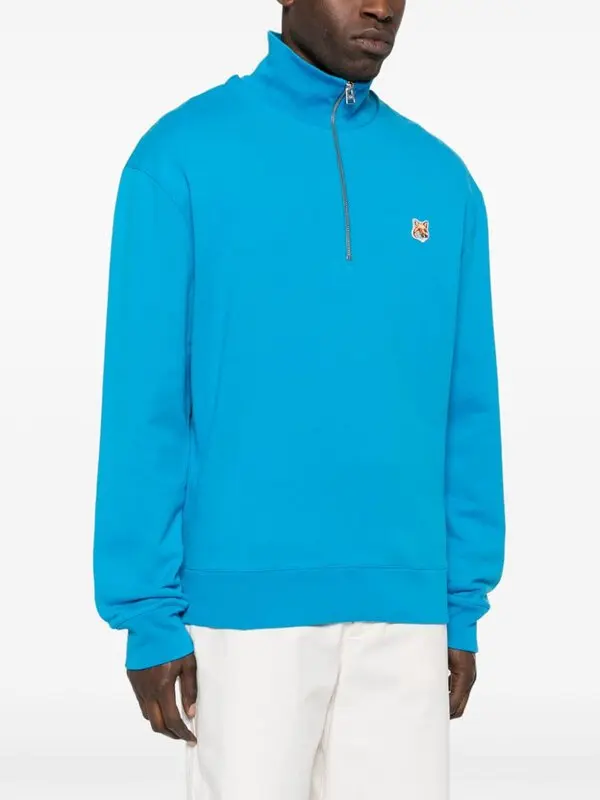 Maison Kitsuné Fox Head Cotton Sweatshirt - Blue