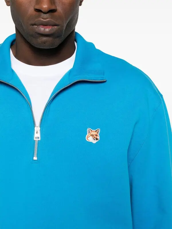 Maison Kitsuné Fox Head Cotton Sweatshirt - Blue