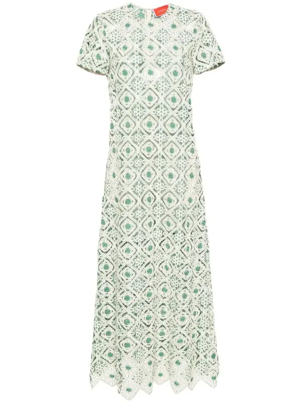 La DoubleJ Swing Macramé Maxi Dress