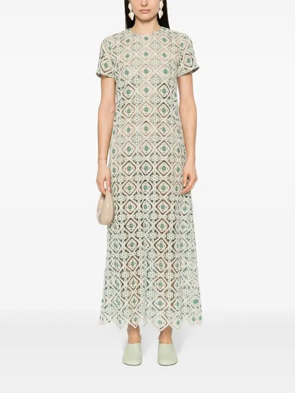 La DoubleJ Swing Macramé Maxi Dress