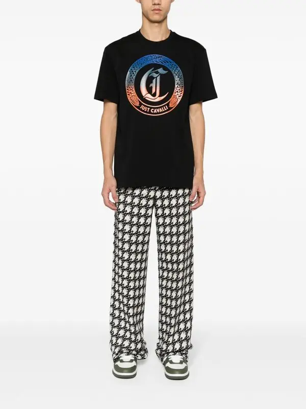 Just Cavalli Logo-print Cotton T-shirt - Black