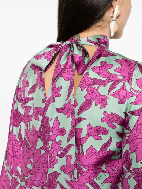 La DoubleJ Magnifico Floral-print Maxi Dress - Purple
