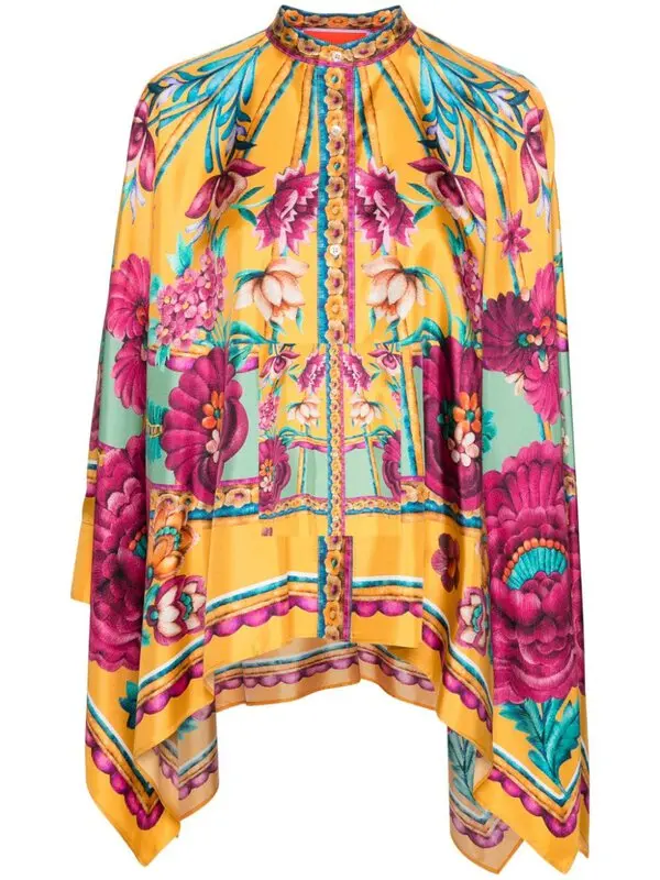 La DoubleJ Floral Print Foulard Shirt - Yellow