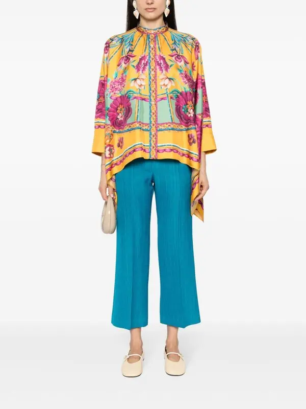 La DoubleJ Floral Print Foulard Shirt - Yellow