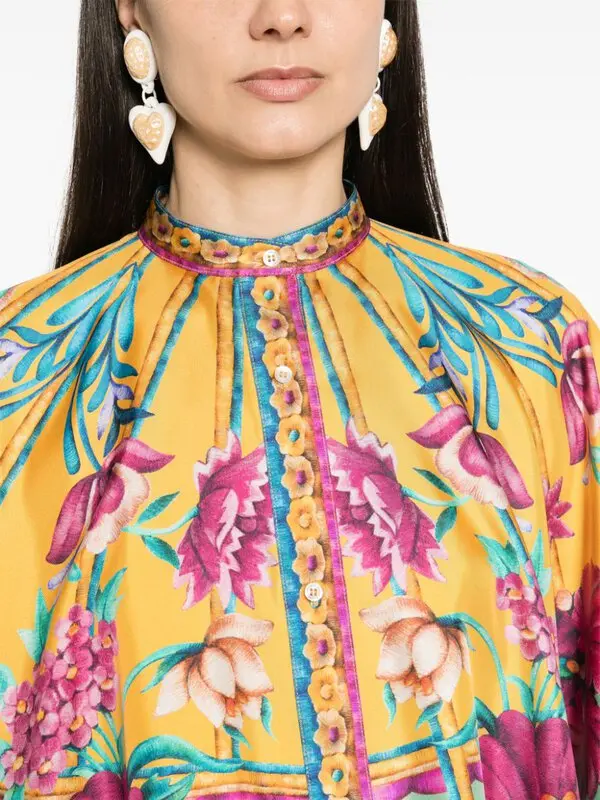 La DoubleJ Floral Print Foulard Shirt - Yellow