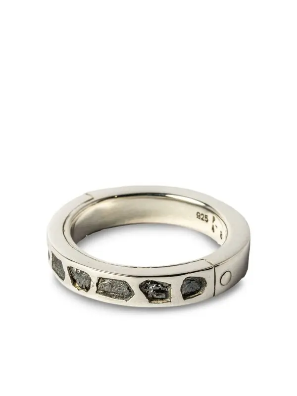 PARTS OF FOUR Sistema Mega Pavé Diamond Sterling Ring - Silver