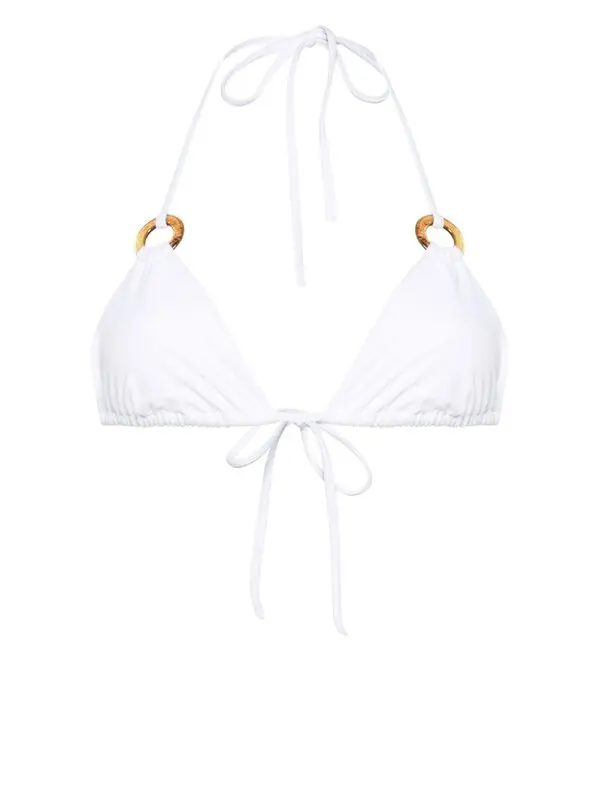 Dsquared2 Ring-detail Triangle Bikini Top - White