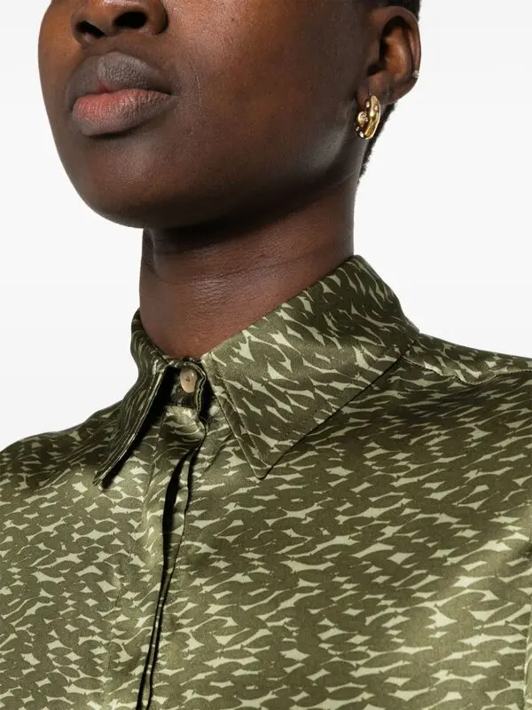 Kiton Abstract-print Silk Shirt