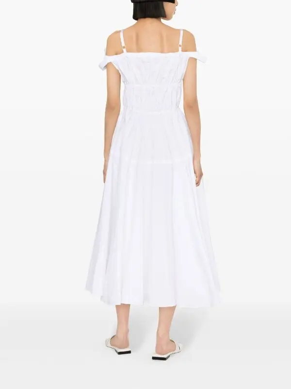 PATOU Bow-detail Cocktail Midi Dress - White