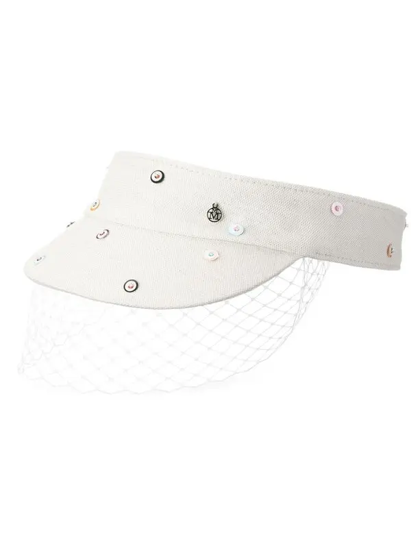 MAISON MICHEL Abby Veil Visor - White