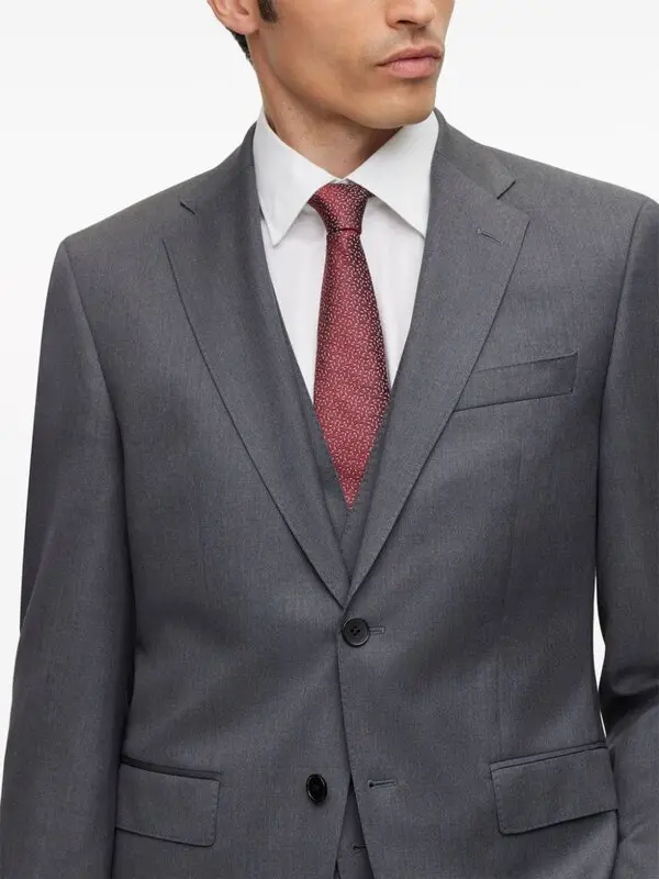 BOSS Single-breasted Fitted Blazer - Grey