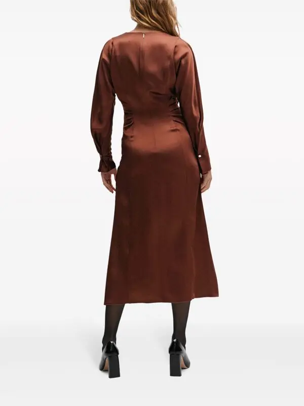 BOSS V-neck Satin Midi Dress
