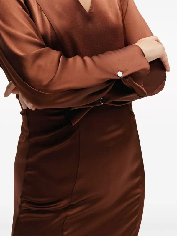 BOSS V-neck Satin Midi Dress