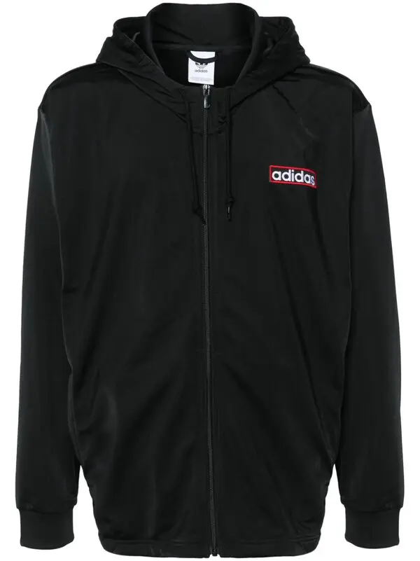Adidas Logo-embroidered Zipped Hoodie