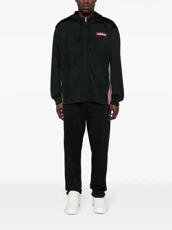 Adidas Logo-embroidered Zipped Hoodie