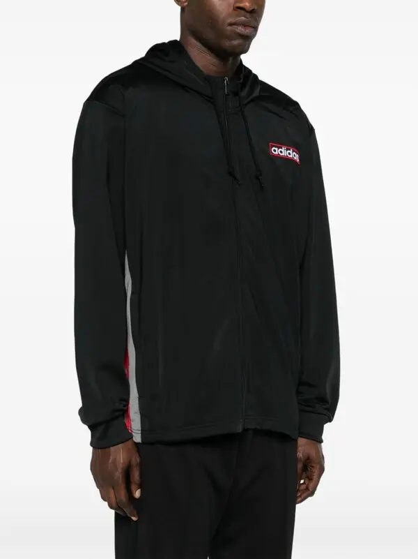 Adidas Logo-embroidered Zipped Hoodie
