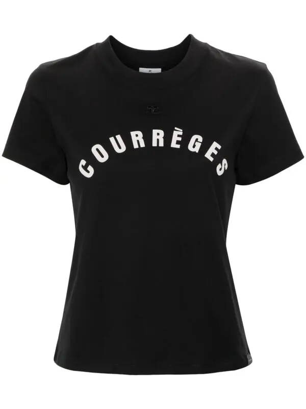 COURREGES Straight Fit T-shirt - Black