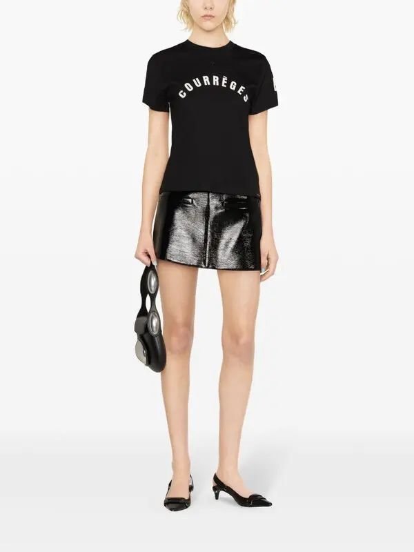 COURREGES Straight Fit T-shirt - Black
