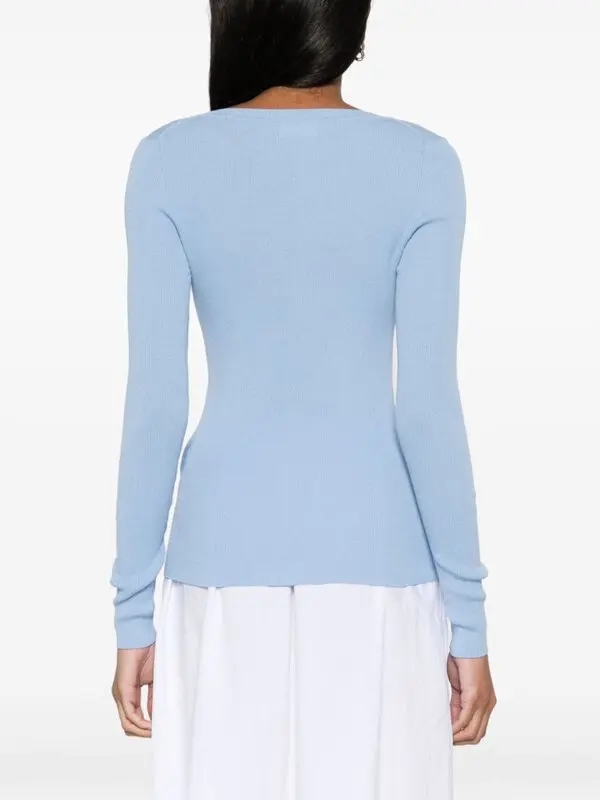 P.a.r.o.s.h Ribbed-knit Cardigan - Blue