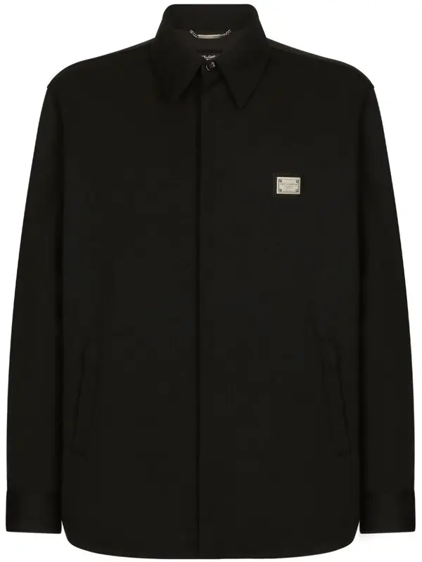 Dolce & Gabbana Logo-plaque Shirt Jacket - Black