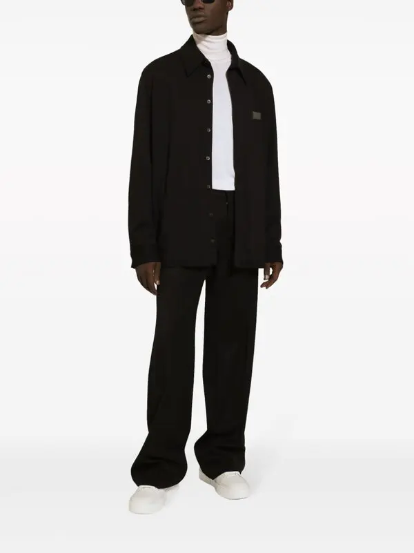 Dolce & Gabbana Logo-plaque Shirt Jacket - Black