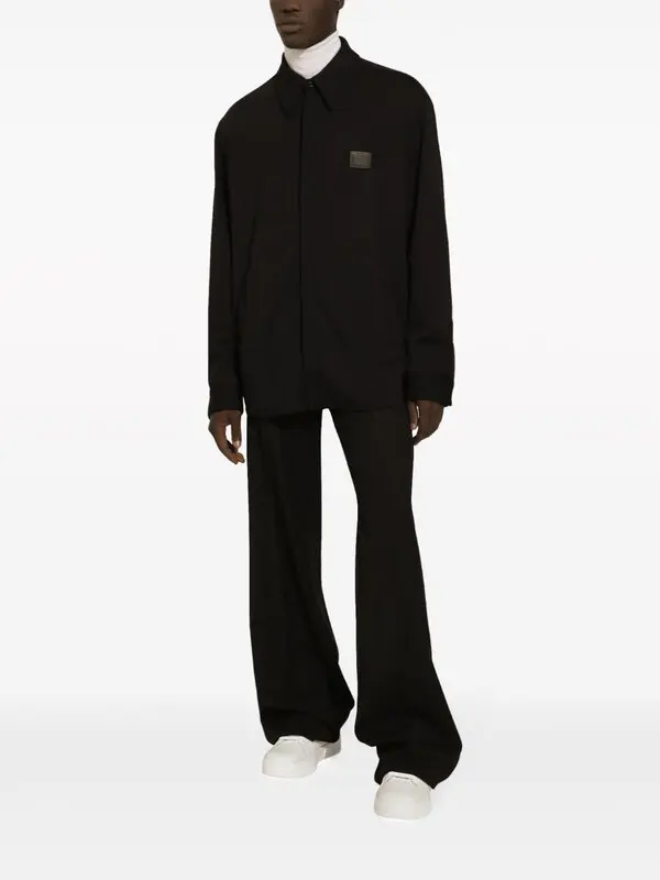 Dolce & Gabbana Logo-plaque Shirt Jacket - Black