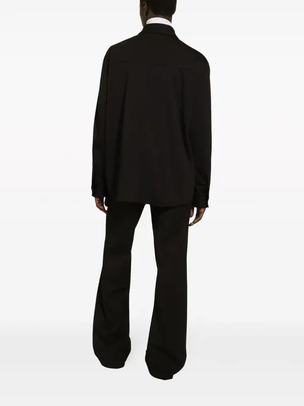 Dolce & Gabbana Logo-plaque Shirt Jacket - Black