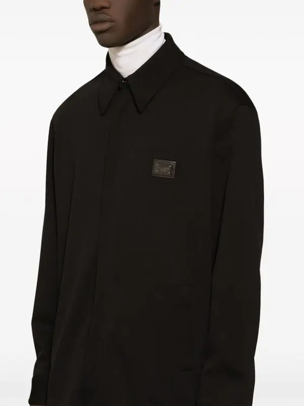 Dolce & Gabbana Logo-plaque Shirt Jacket - Black