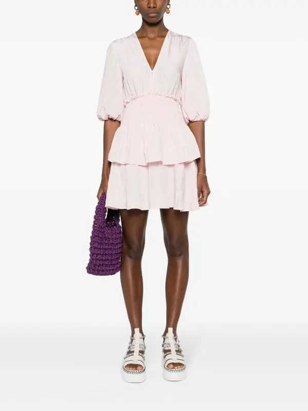 Maje Shirred-waistband Tiered Dress
