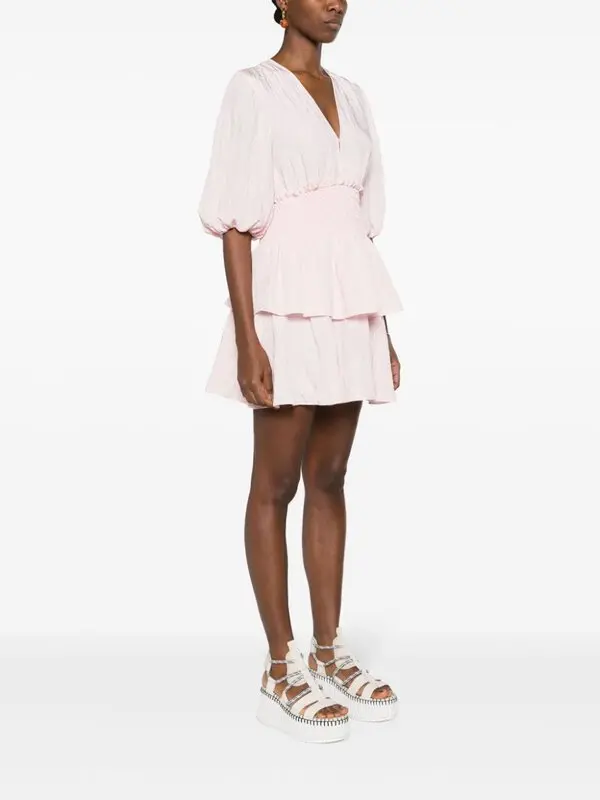 Maje Shirred-waistband Tiered Dress