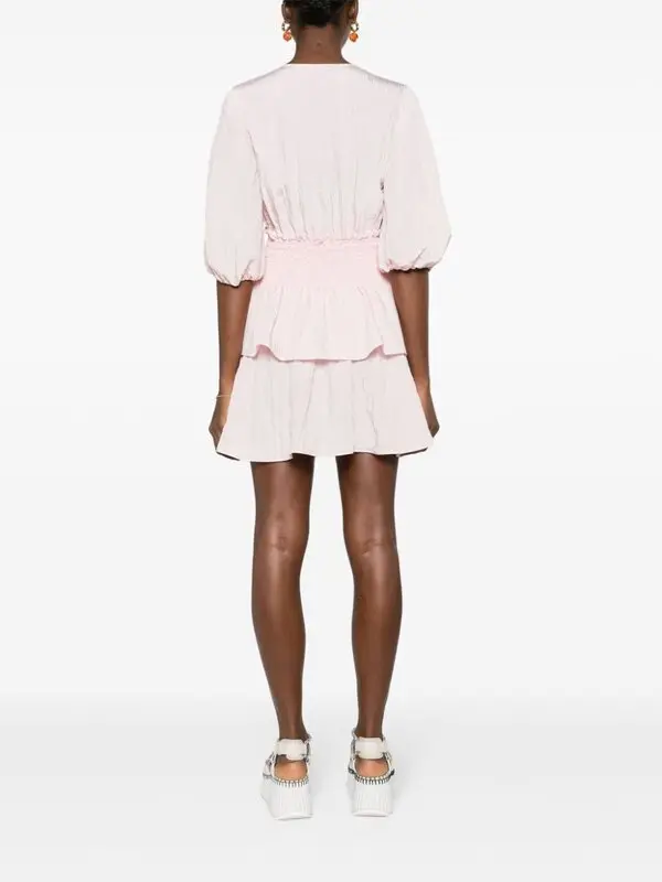 Maje Shirred-waistband Tiered Dress