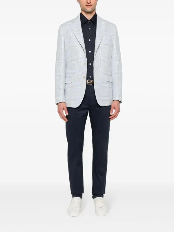 Eleventy Pointed-collar Shirt - Blue