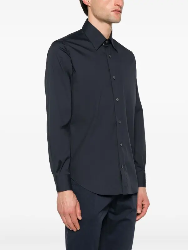 Eleventy Pointed-collar Shirt - Blue
