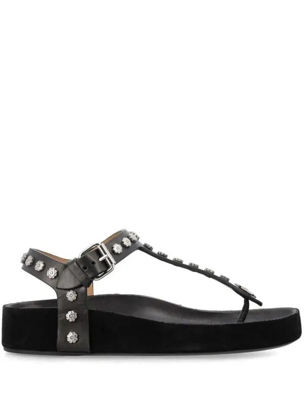 Isabel Marant Étoile Enore Studded Leather Sandals - Black