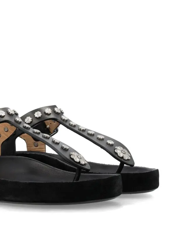 Isabel Marant Étoile Enore Studded Leather Sandals - Black
