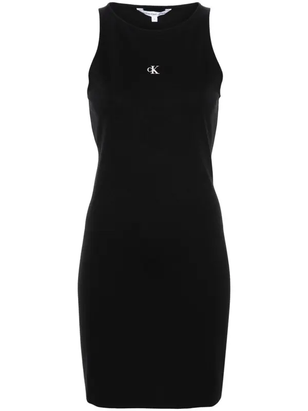 Calvin Klein Logo-print Mini Dress - Black