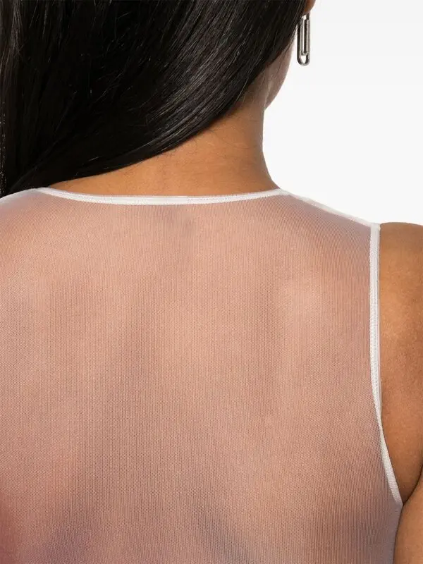 COURREGES Aura Tulle Bodysuit - Neutrals