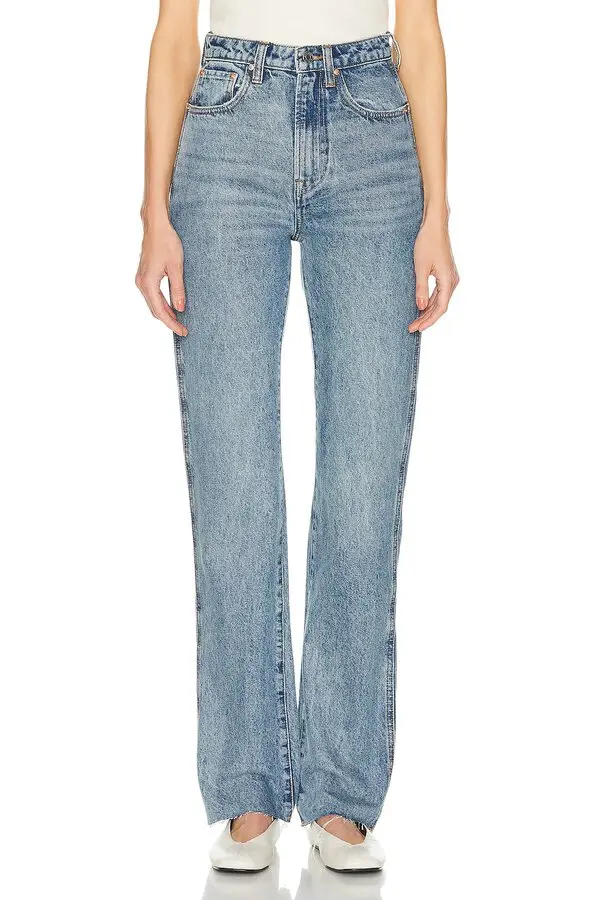 GRLFRND Sara Super High Rise Straight Jeans - Wave Hill