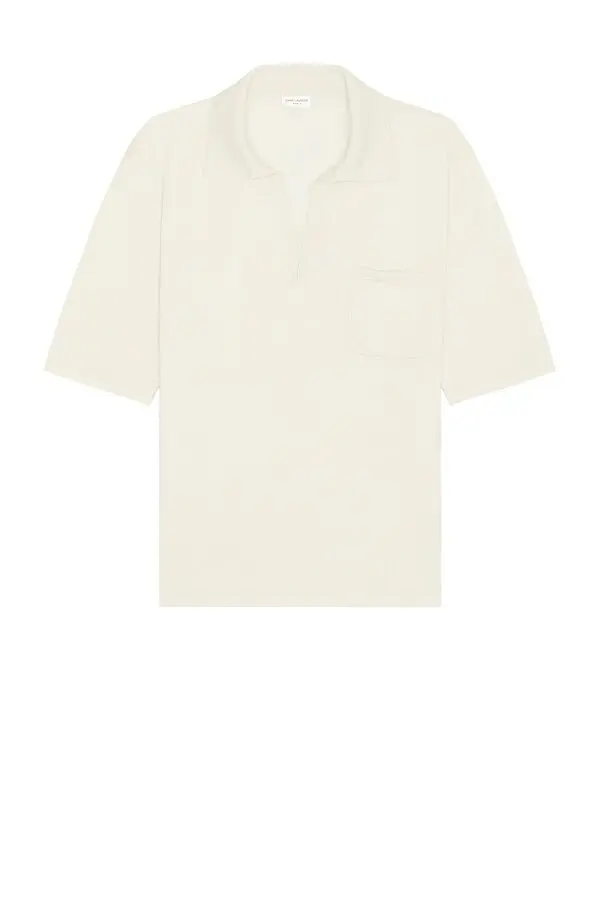 Saint Laurent Polo Manches Courtes In Black
